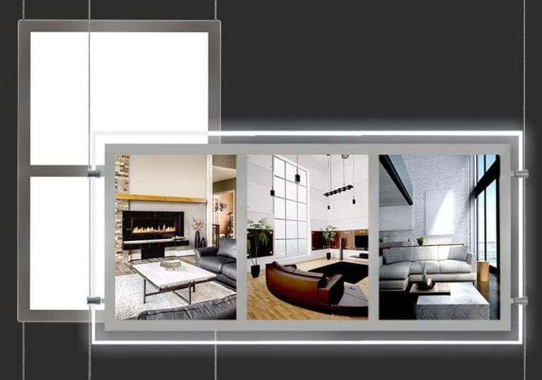Cable Suspended LED Window Displays for Real Estate Agents & Brokers