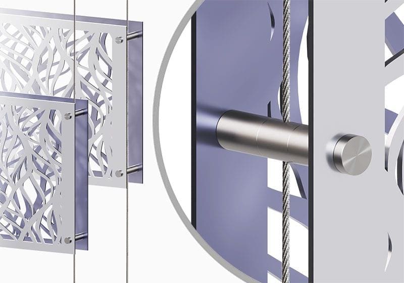 Dual-Grip Cable Standoffs for Hanging Ornamental Screens